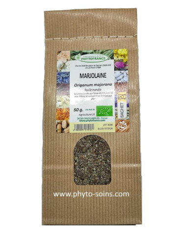 Sachet de tisane de Marjolaine BIO (feuille) de 50g