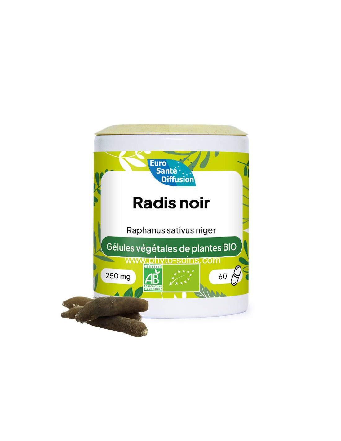 Boite de 60 ou 250 gélules de Radis noir (Raphanus sativus) BIO 250mg