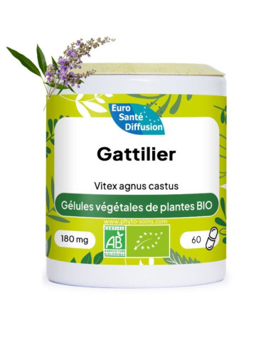 Boite de 60 ou 250 Gélules de Gattilier BIO (Vitex agnus-castus) 180mg